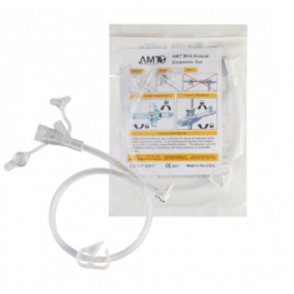Mini Classic Right Angle Clear Y-Port Feeding Extension Set, 24″